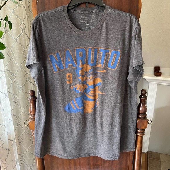 Naruto | Shirts | Naruto Tshirt Men L Graphic Stretch Short Sleeve Gray ...